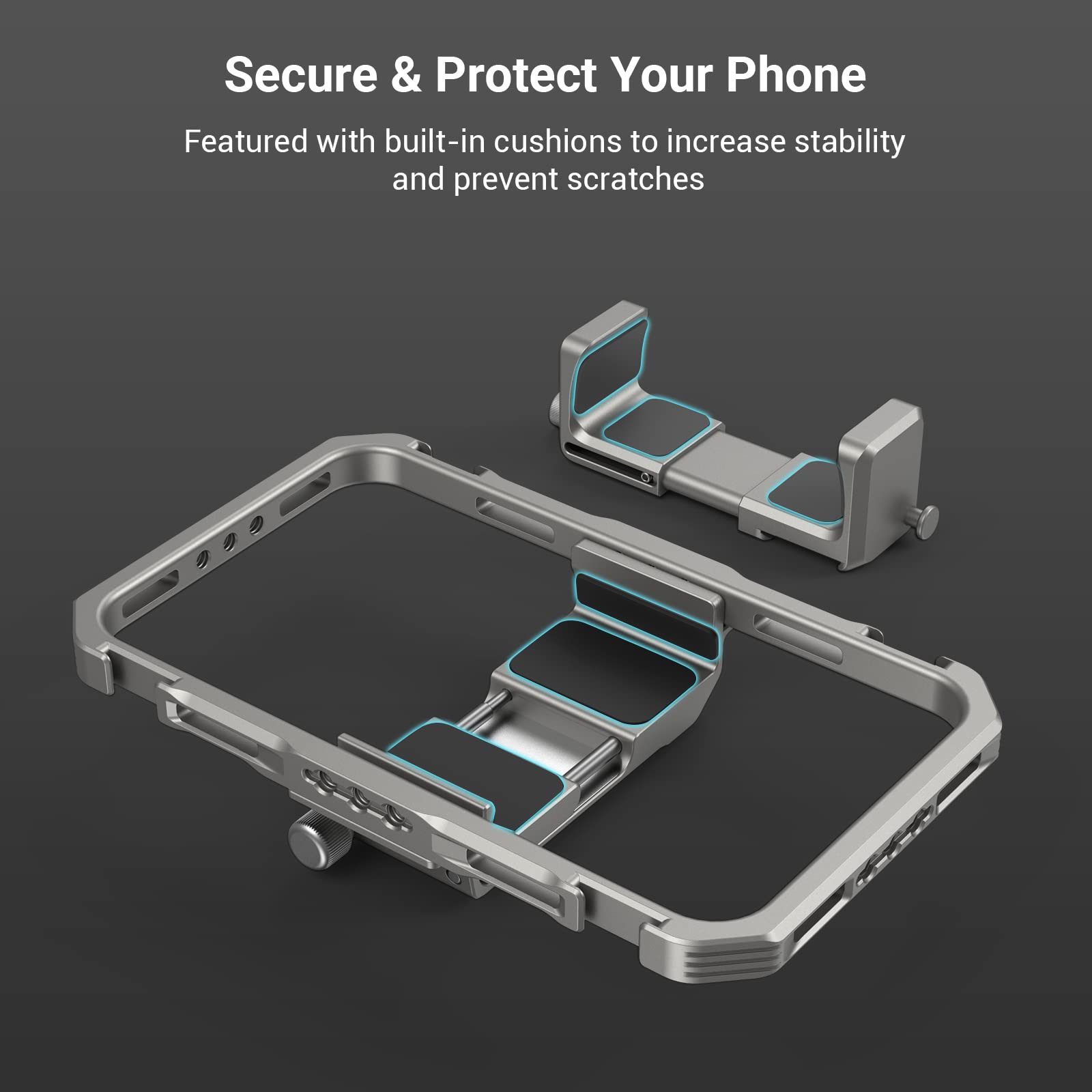 SmallRig Phone Cage Video Rig for iPhone 15 14 13 12 11 Pro Max, Universal Video Phone Stabilizer with Dual Handles and Power Bank Holder - 3609