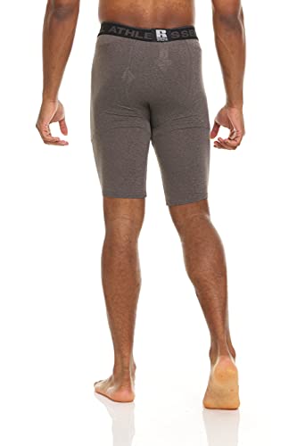 Russell Athletic Mens Dri-Power 9 Inch Compression Short, Black Heather, XX-Large