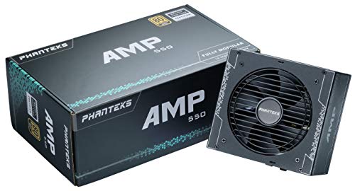 Phanteks (PH-P550G_US01) AMP Series 550W 80PLUS Gold, ATX Power Supply, Fully Modular, Hybrid Mode, Silent Fan, Revolt PRO Link Certified