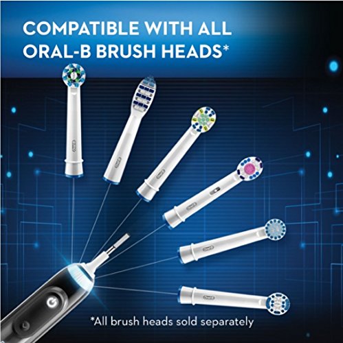 Oral-B 7500 Electric Toothbrush, Black with 3 Brush Heads and Travel Case - Visible Pressure Sensor to Protect Gums - 5 Cleaning Modes - 2 Minute Timer