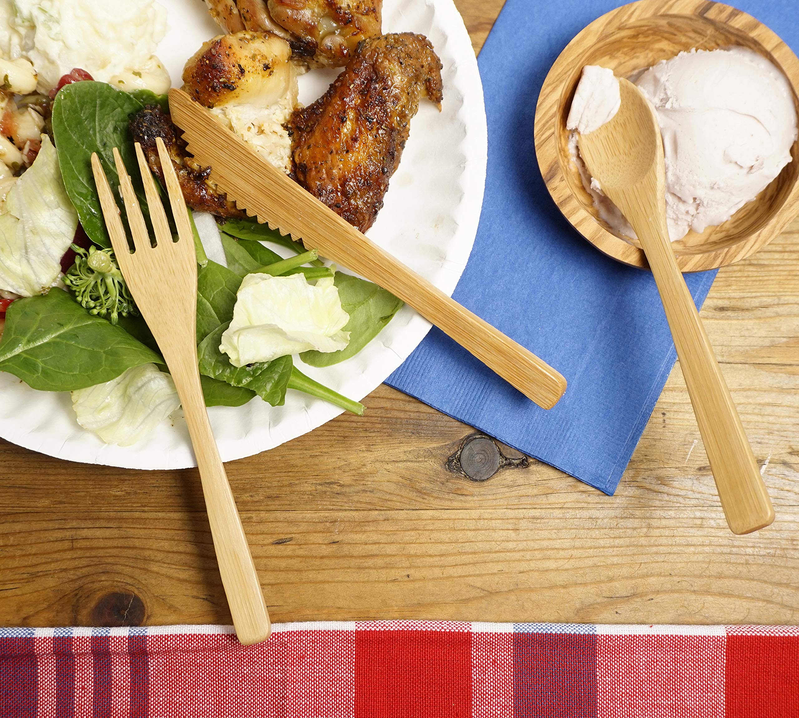 RSVP International Bamboo Kitchen Collection Reusable and Biodegradable, Spoon Set, 12 Piece