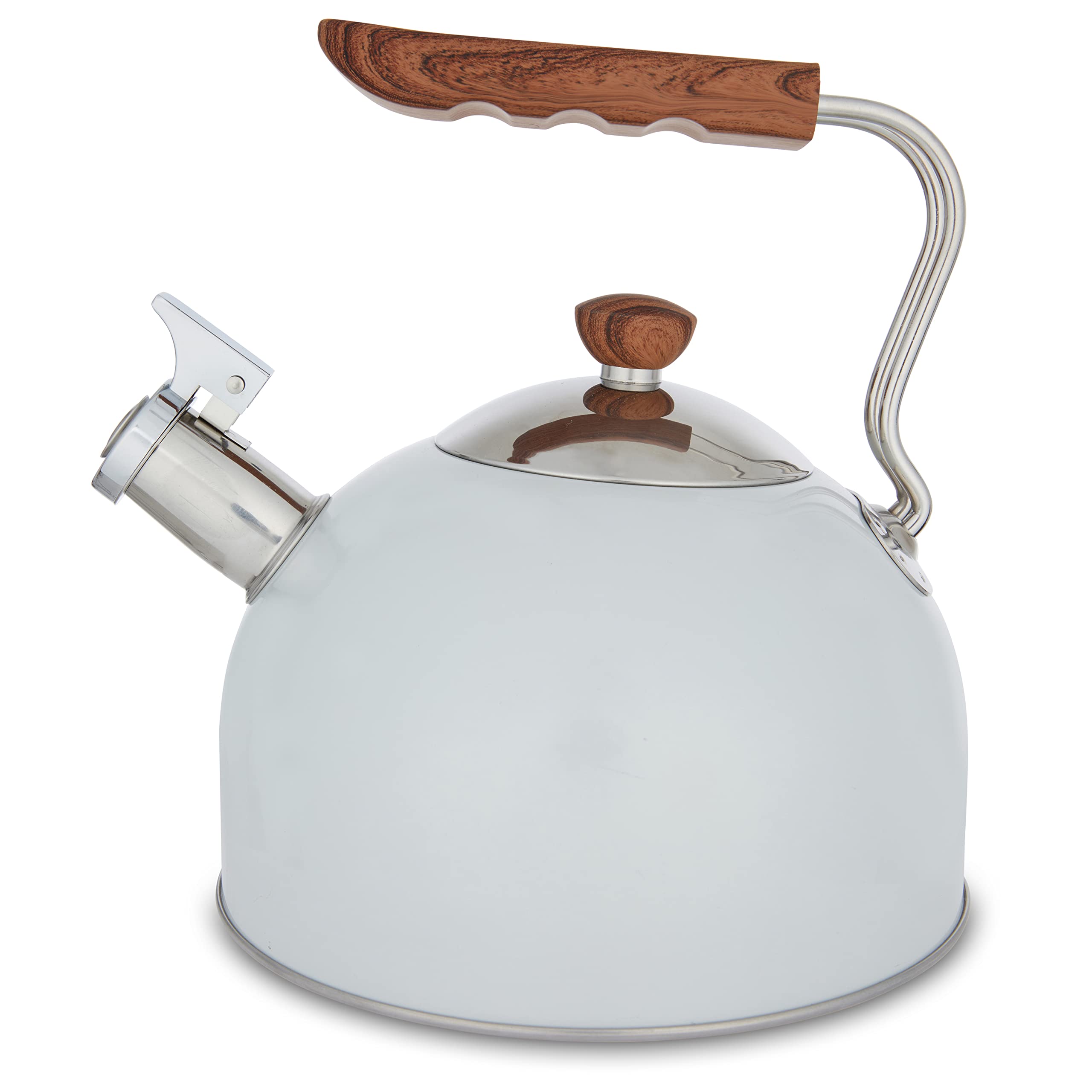 Phantom Chef Tea Kettle | 2 QT, 2.7 L | Stainless Steel | Stay-Cool Touch Handle | Whistle Sounds when Water Boils | Hand wash | Anti-Rust | Teakettle Teapot for All Heat Sources | Short Handle (Navy)