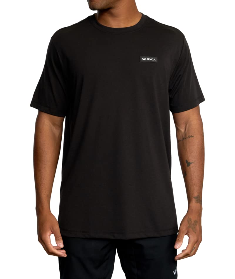 RVCA Mens Sport Drirelease Regular Fit Tee - Two Bar (Ombre Blue, Medium)