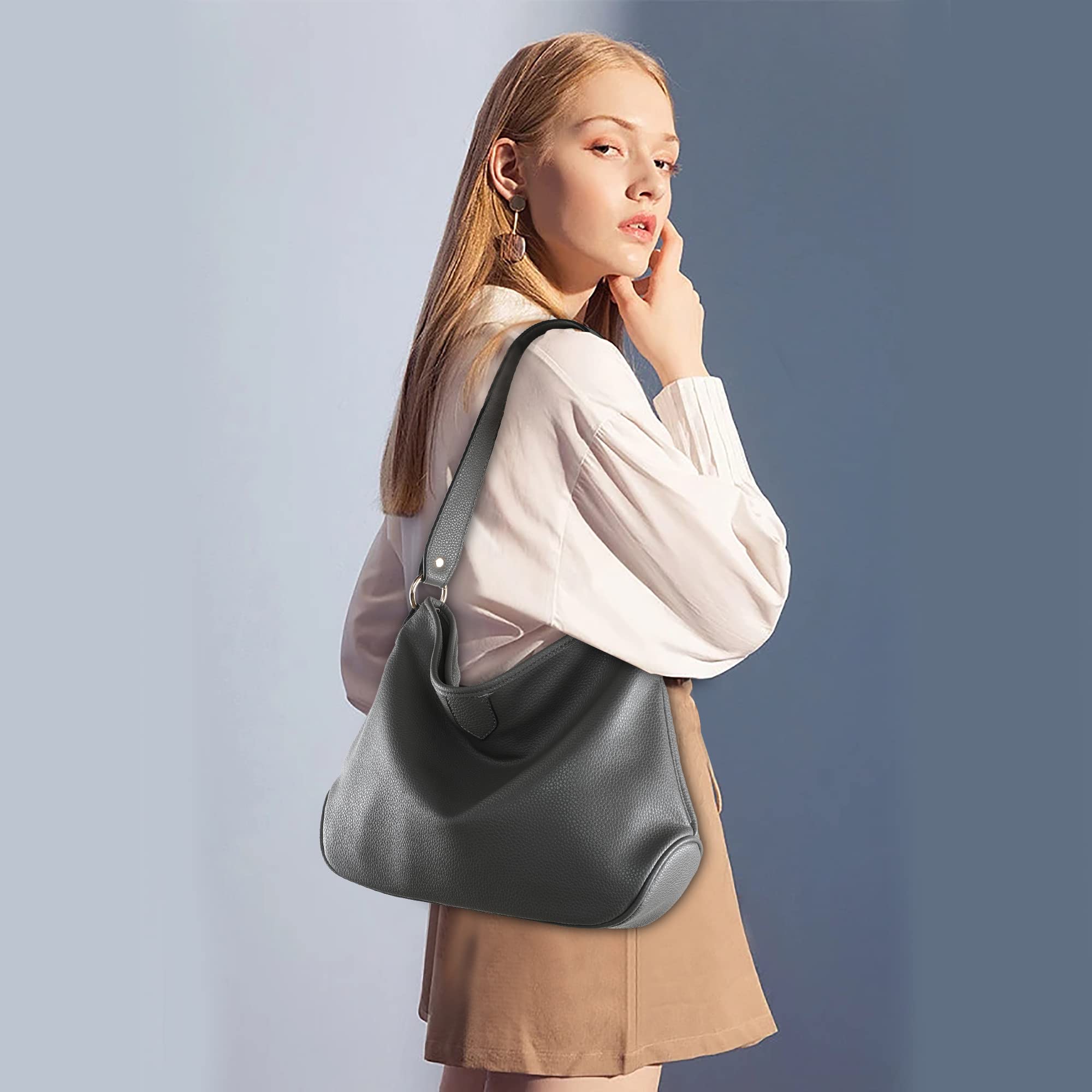 Montana West Hobo Bags for Women Purses and Handbags Classic Simple Top Handle Shoulder Satchel Bags MWC-085GY