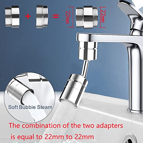 XUERZAT 720 Degree SwivelKitchen Faucet Aerator ,Universal Anti - Splash Sink Attachment 2 Modes faucet extender,for athroom Face Washing, Gargle & Eye Flush adapter