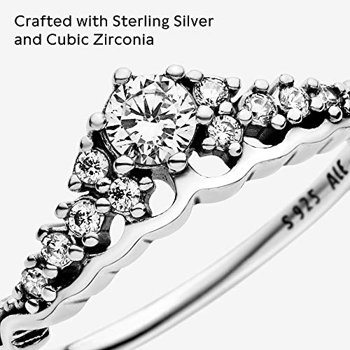 Pandora Jewelry Fairytale Tiara Cubic Zirconia Ring in Sterling Silver, Size 4.5