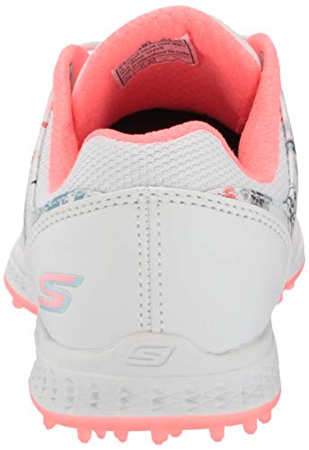 Skechers womens Pivot Spikeless Golf Shoe, White/Multi Tropic, 8.5 US