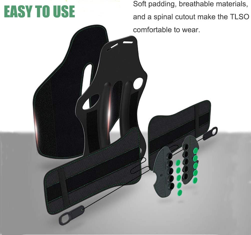 TLSO Thoracic Full Back Brace for Men and Women - Universal Treat Kyphosis, Compression Fractures, Osteoporosis, Upper Spine Injuries, and Pre or Post Surgery with Hard Lumbar Support (X-Large)