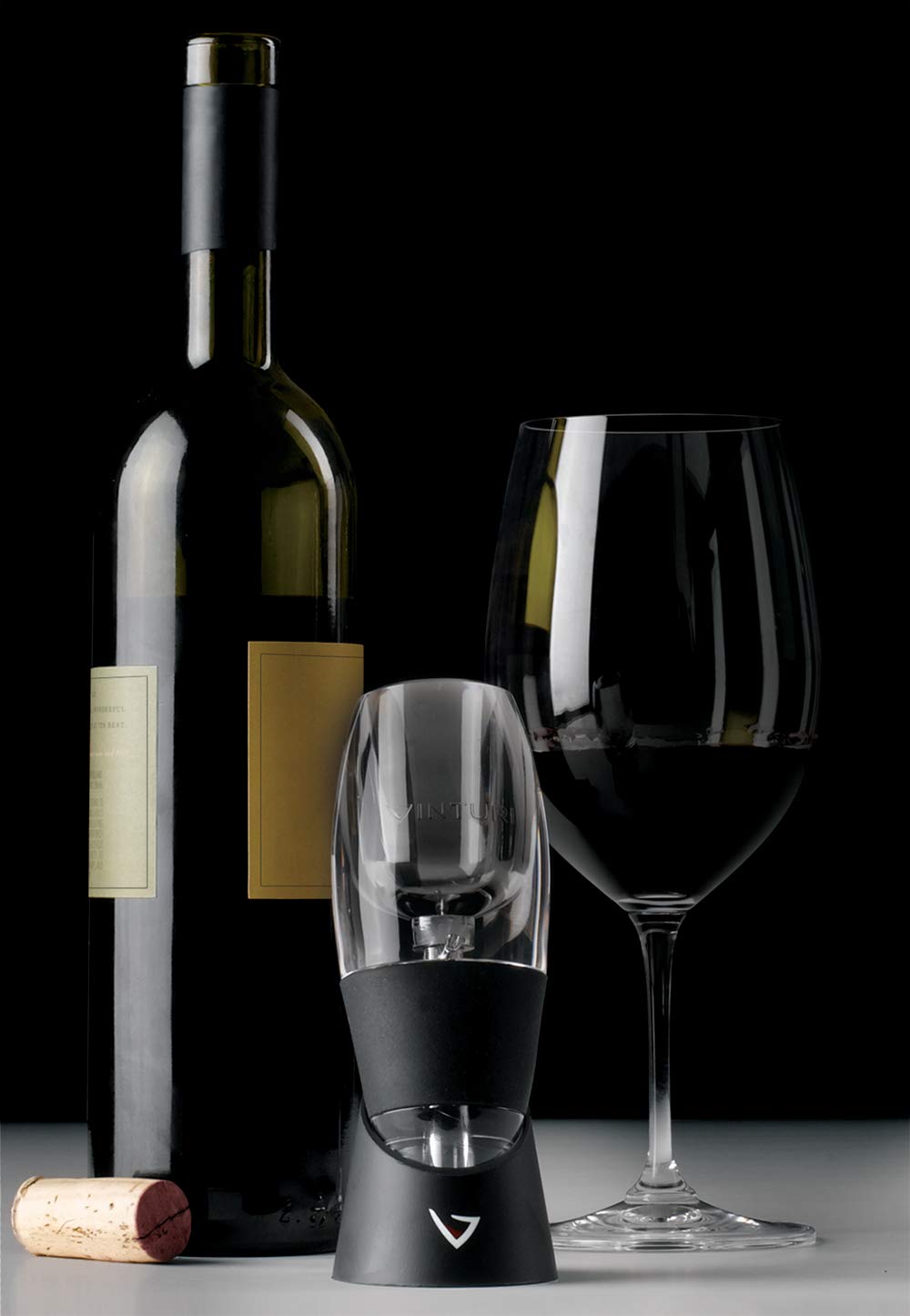 Vinturi Wine Lovers Set Essential Red and White Wine Aerators, Set of 2, Black