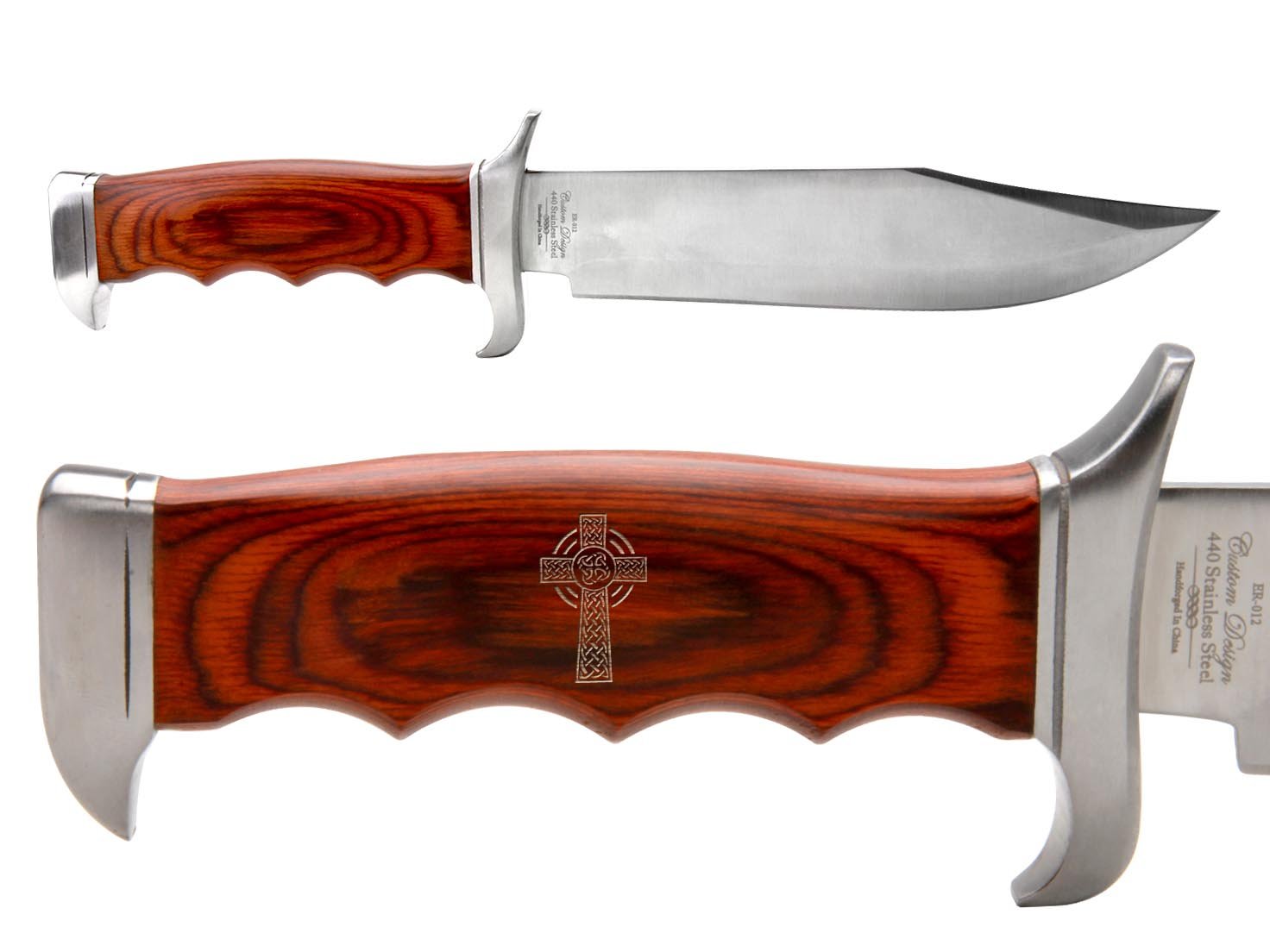 NDZ Performance Elk Ridge Outdoor Hunting Fixed Blade Full Tang Knife Celtic Cross
