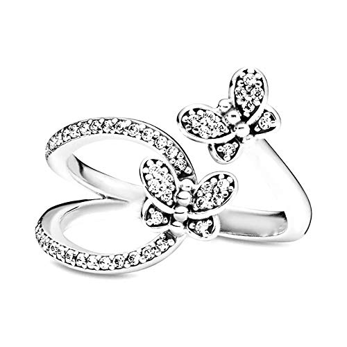 Pandora Jewelry Sparkling Butterfly Open Cubic Zirconia Ring in Sterling Silver, Size 7.5