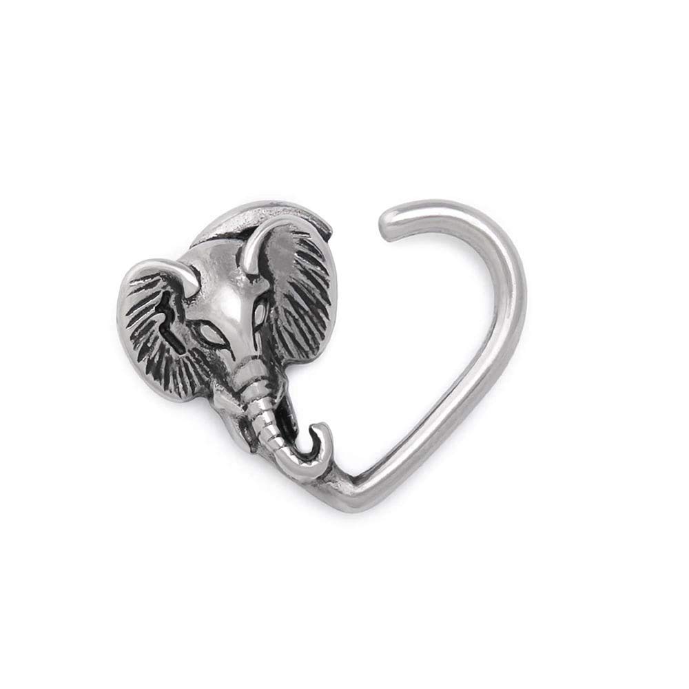 Painful Pleasures 16g Vintage Elephant Bendable Heart Ear Jewelry — Price Per 2