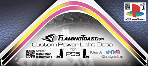 Power Light Decal and Underlay Sticker Combo for PS5 Playstation 5 (Pink/Yellow)