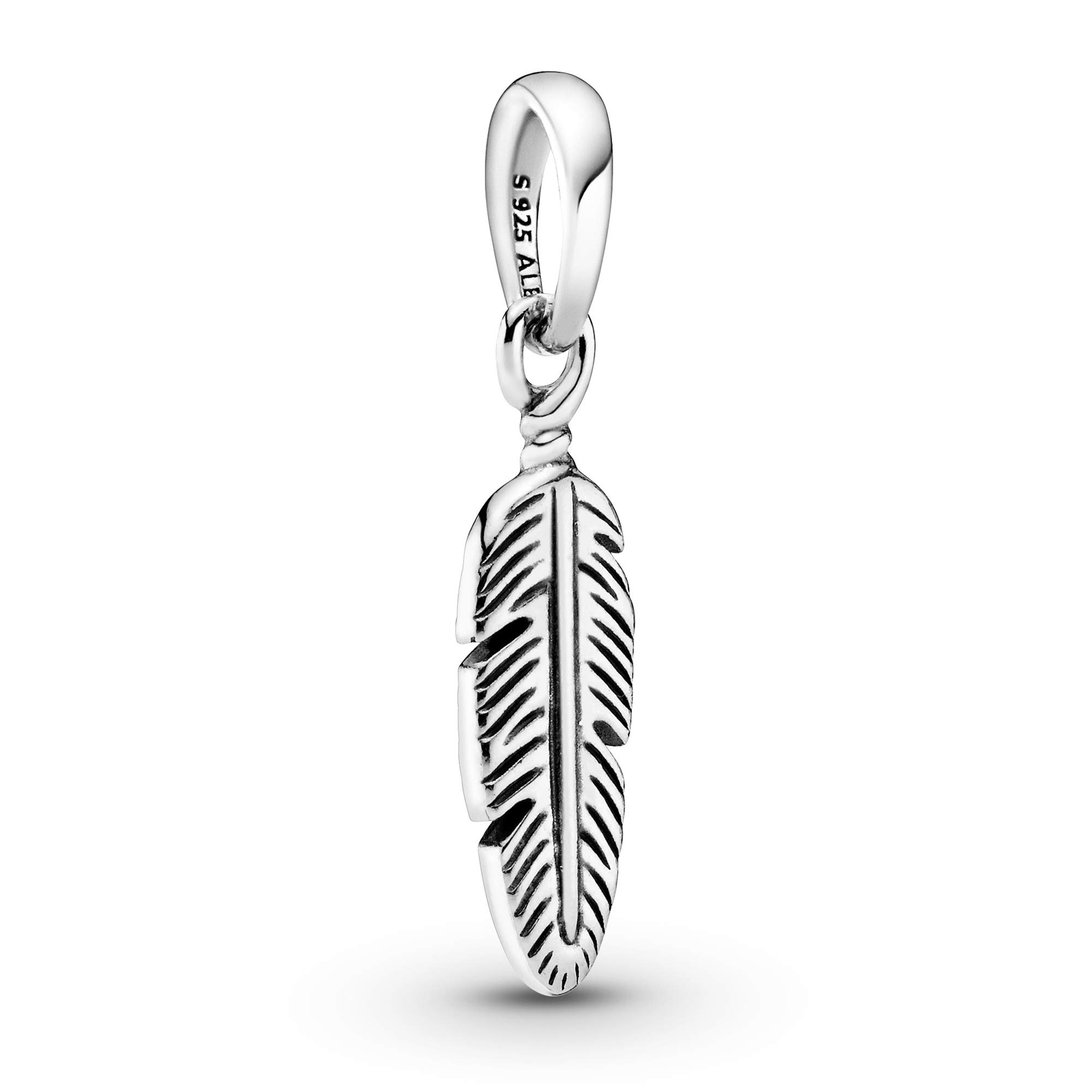 PANDORA Jewelry Spiritual Feather Sterling Silver Pendant for Necklace