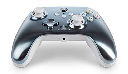 PowerA Enhanced Wired Controller for Xbox Series X|S - Metallic Ice, Gamepad, Wired Video Game Controller, Gaming Controller, Xbox Series X|S, Xbox One - Xbox Series X (Renewed)