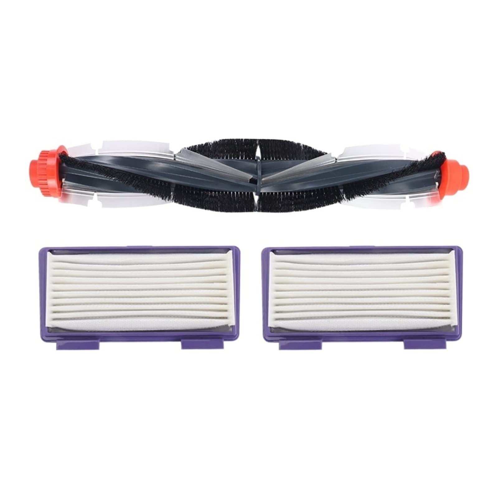 NUTRAC 1pcs Replacement Combo Roller Brush+HEPA Filterx2 Curved Combo Roller Brushes，Compatible for Neato XV-21 XV Signature Pro XV-11 XV-12 XV-15