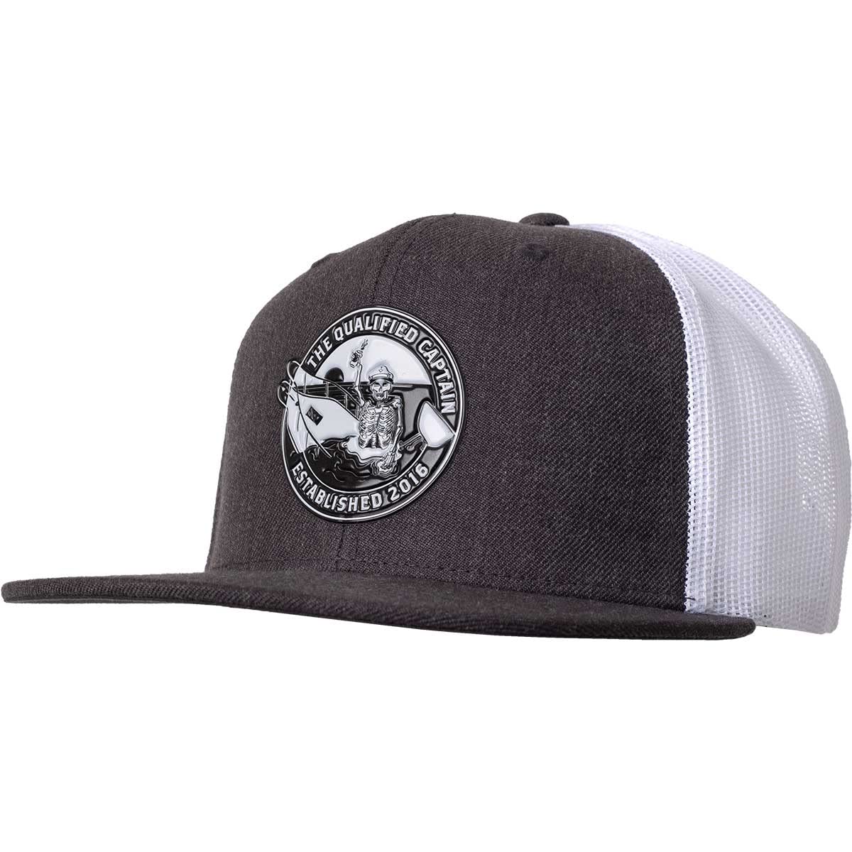 The Qualified Captain Skeleton Patch Trucker Hat (Maroon/Black)