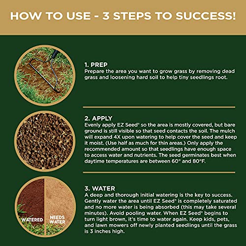 Scotts EZ Seed Patch and Repair Bermudagrass, 10 lb. - Combination Mulch, Seed, and Fertilizer - Tackifier Reduces Seed Wash-Away - Even Grows in Scorching Heat - Covers up to 225 sq. ft.