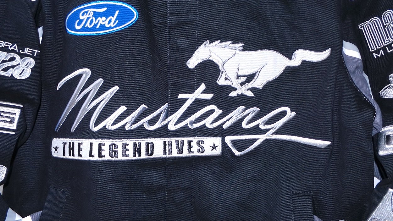 Mustang Racing Cotton Embroidered Jacket Black JH Design XLarge