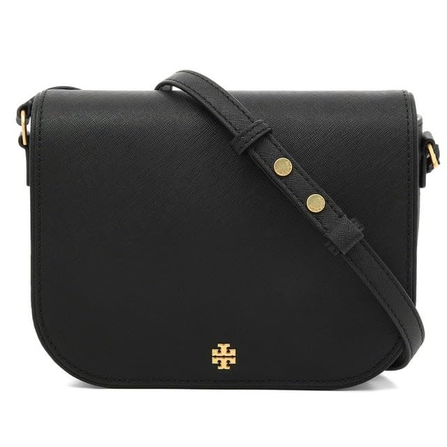 Tory Burch Emerson Womens Saffiano Leather Crossbody Bag (Black)