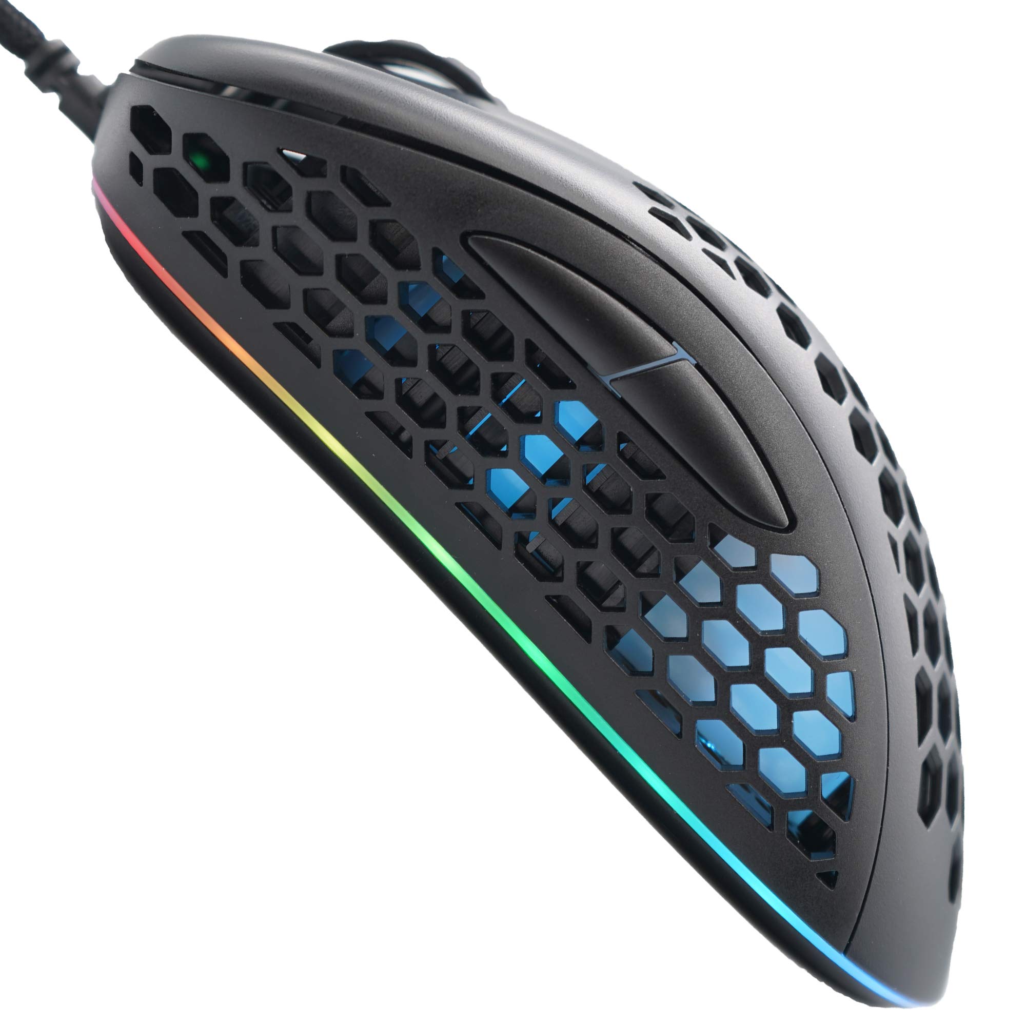 Projects Gaming S 001, 16000 DPI, PMW 3389, RGB, 2.22 oz (63g), Ergonomic, 7 Buttons, Lightweight Honeycomb Shell Wired Gaming Mouse
