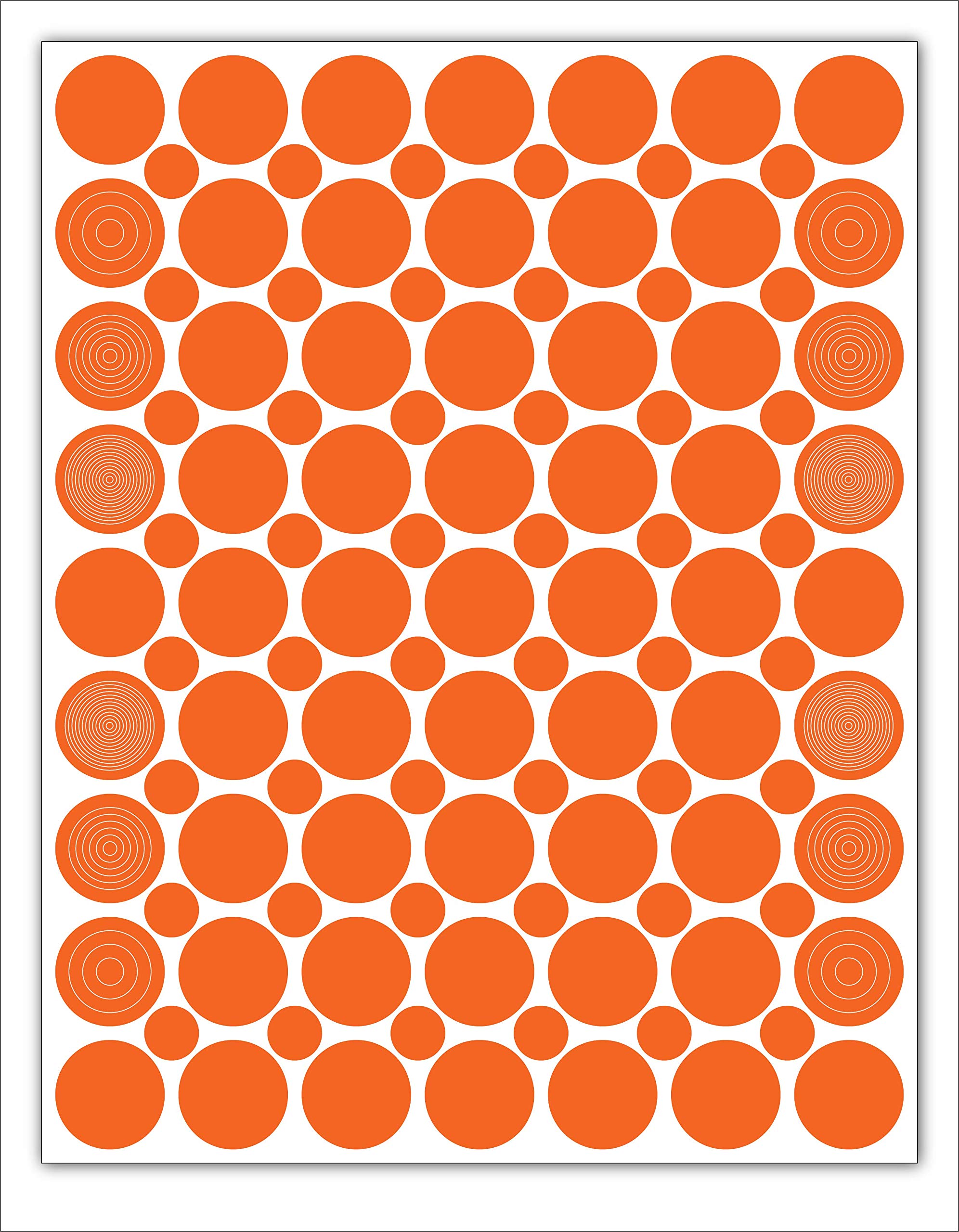 PERFECT STRIKE Archery Circles and Dots Transfer Decals for Scope Lenses + Peel and Stick Target Dots. Great for Practice or Competition. Premium Adhesive Backed Vinyl Decals. (Orange)
