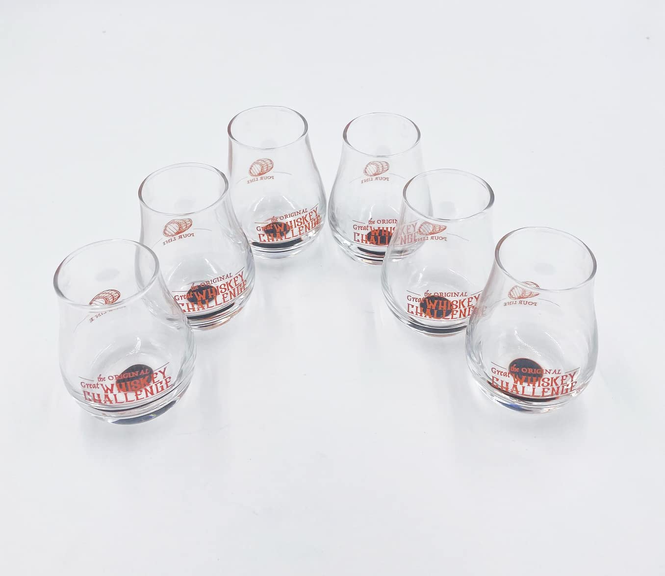 Whiskey Rum TequilaTasting Glasses | Set of 6 | Professional 3.5 oz Blind Tasting Stemless Tulip Shaped Tasting and Nosing Copitas | Small Crystal Snifters Gift Sniffers for Sipping Neat Liquor