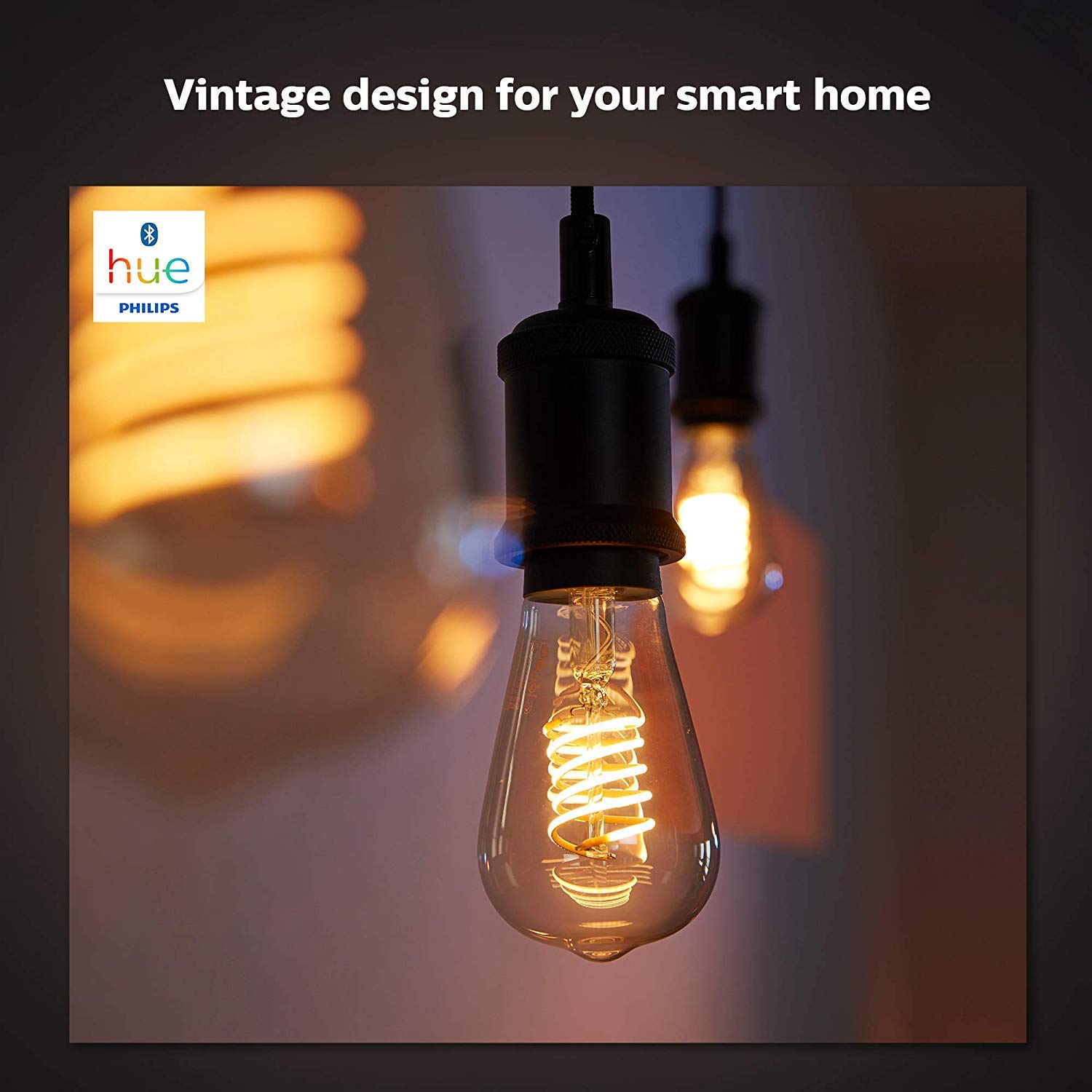 Philips Hue White Filament Globe G25 LED Smart Vintage Bulb, Bluetooth & Hub Compatible (Hue Hub Optional), Voice Activated with Alexa