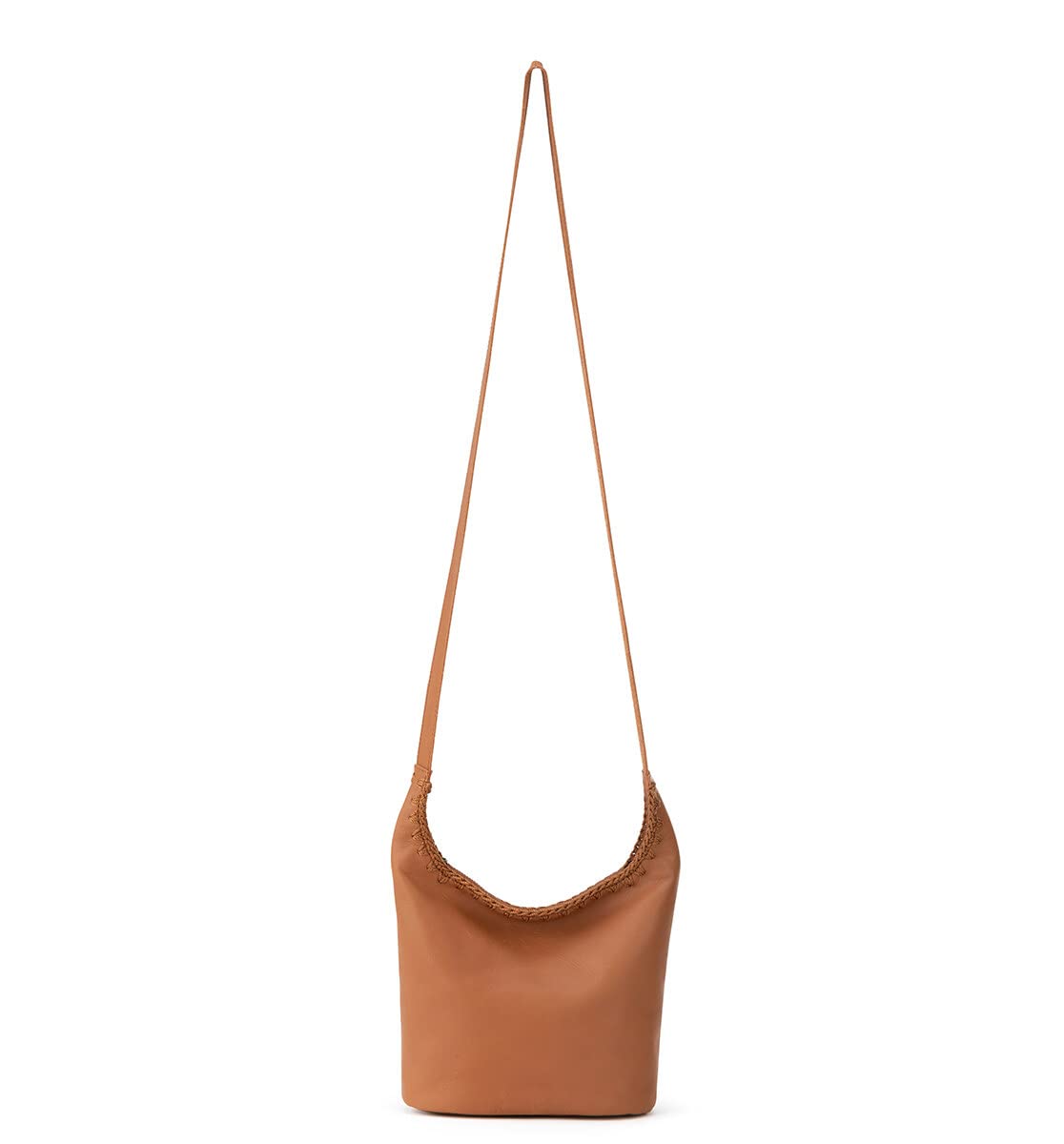 The Sak Asher Crossbody Bag in Leather, Purse with Single Shoulder Strap. Tobacco