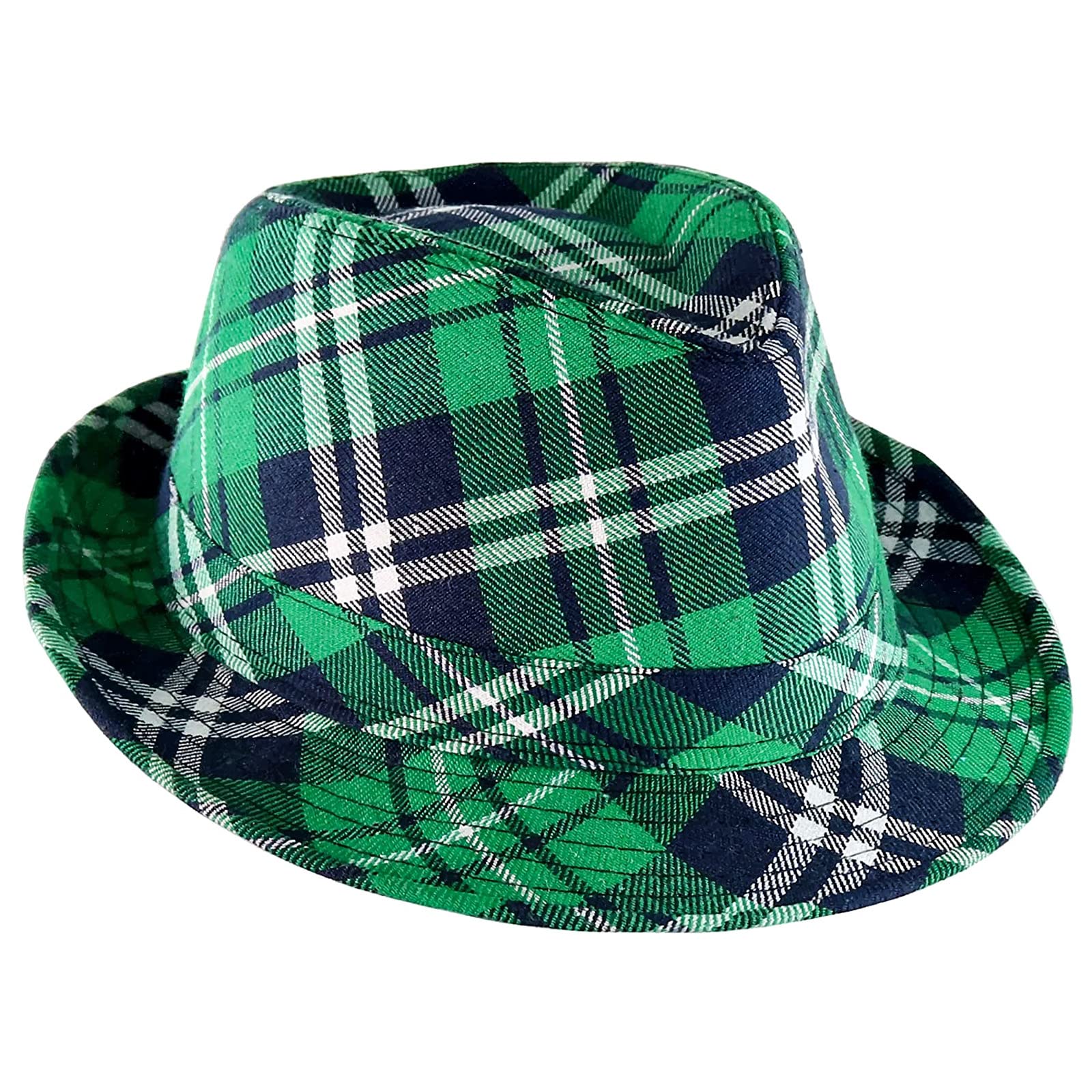 St. Patrick's Day Plaid Fabric Hat St. Patrick's Day Accessories Green Hat Women's Berets Hats for Adult (Retro Style)