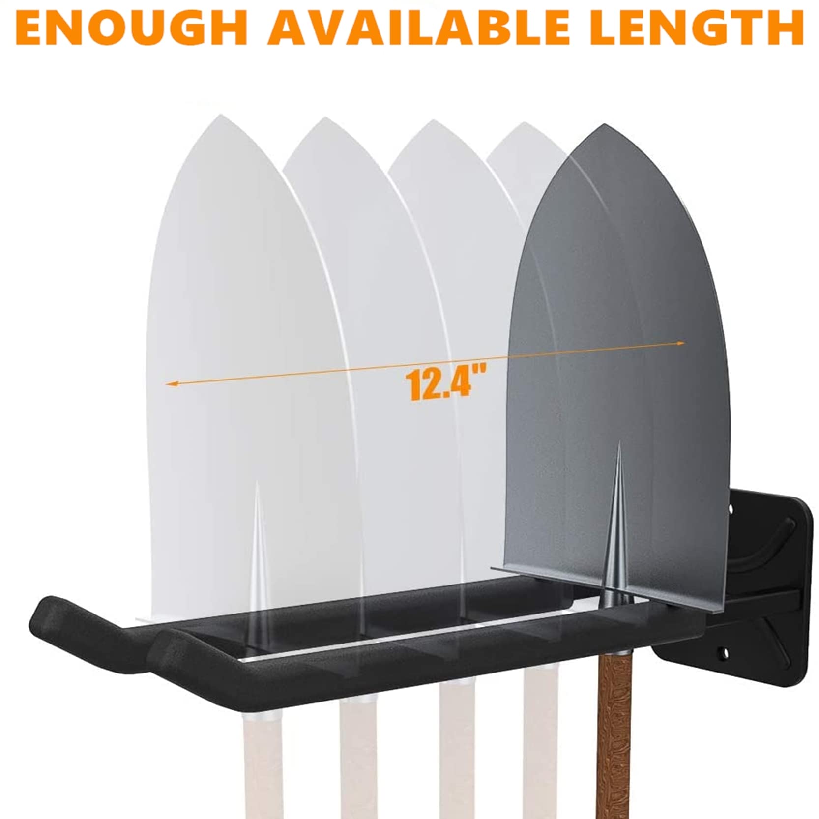TORACK Garage Hooks Heavy Duty Tool Organizer, Wall Mount Hanger Rack Garage Storage Utility Hooks for Car Tires, Ladders, Chairs, Strollers, Power Tools, Garden Tools (2 Pack, 12.4" Hooks)