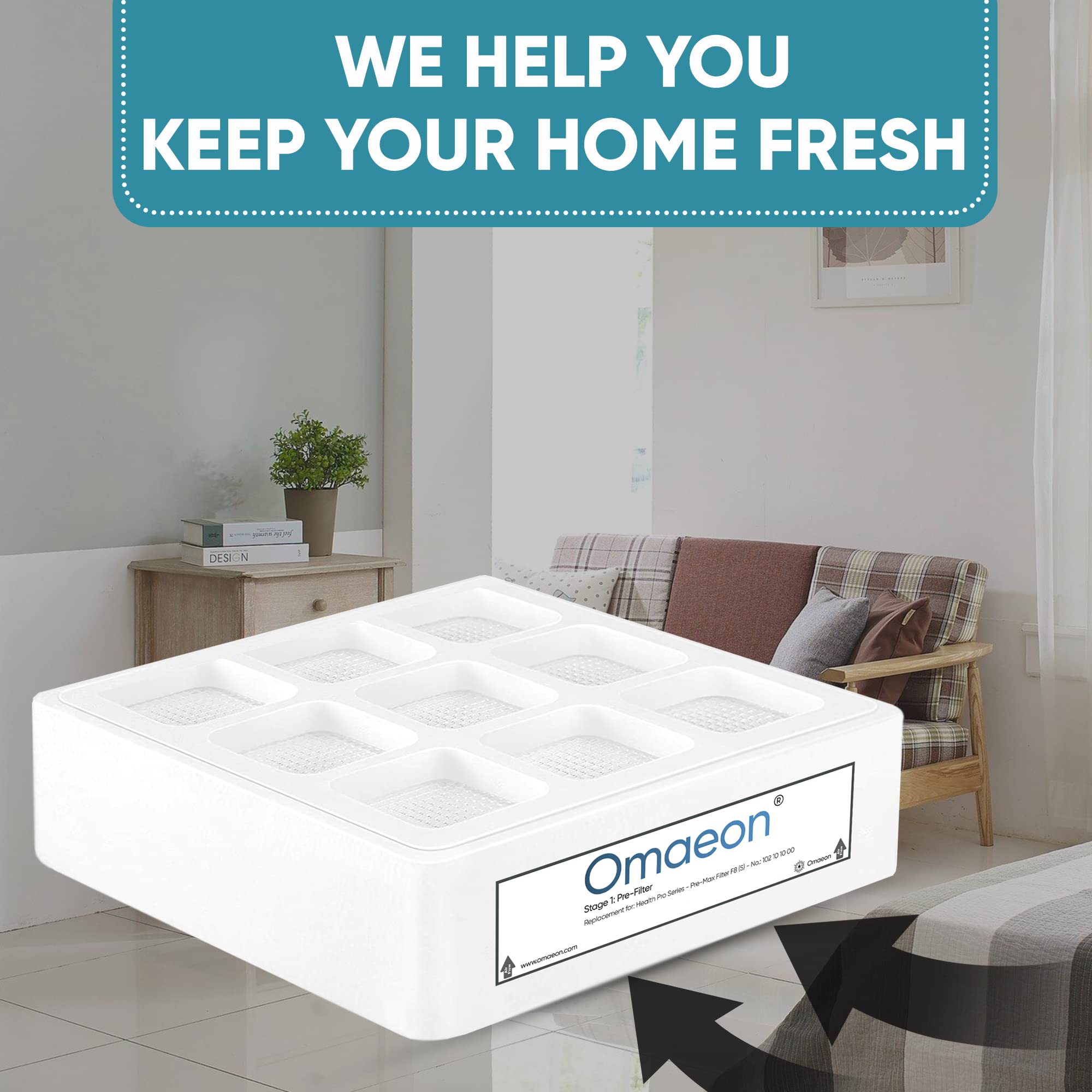 Omaeon Branded Pre-Filter Compatible with IQAir Pre-Max (F1) HealthPro Series F8(S)