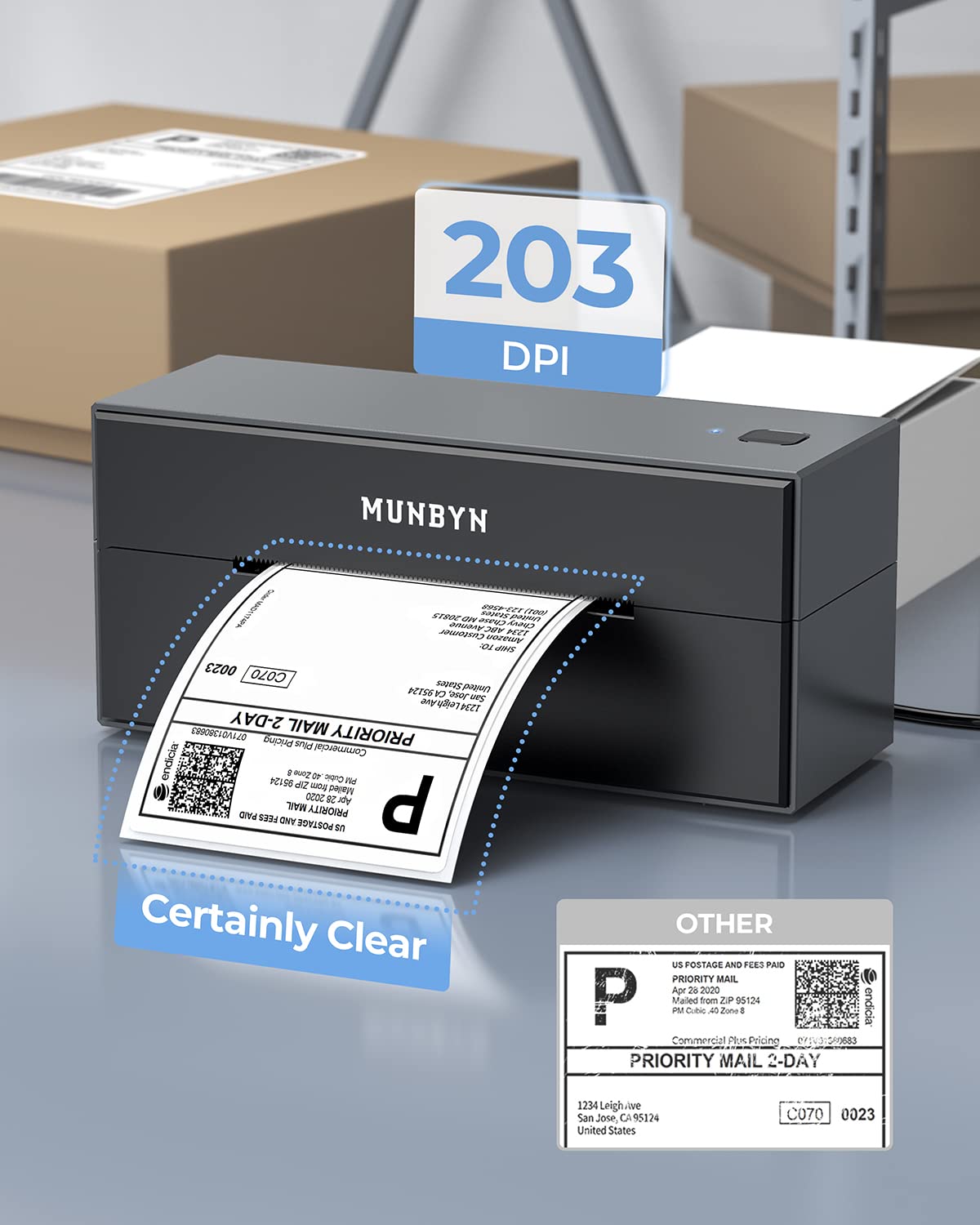 MUNBYN Wi-Fi Thermal Label Printer, 129S Wireless High Speed 4x6 Shipping Label Printer for Small Business & Package, Multi-Task Printing Printer Widely Used for Etsy, Ebay, Shopify, USPS