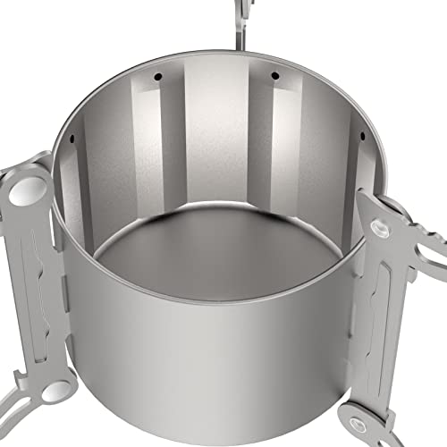 Titanium Alcohol Stove,Foldable Mini Alcohol Stove for Backpacking,Lightweight Titanium Spirit Burner with Foldable Stand,3oz Fuel Storage for Camping Hiking