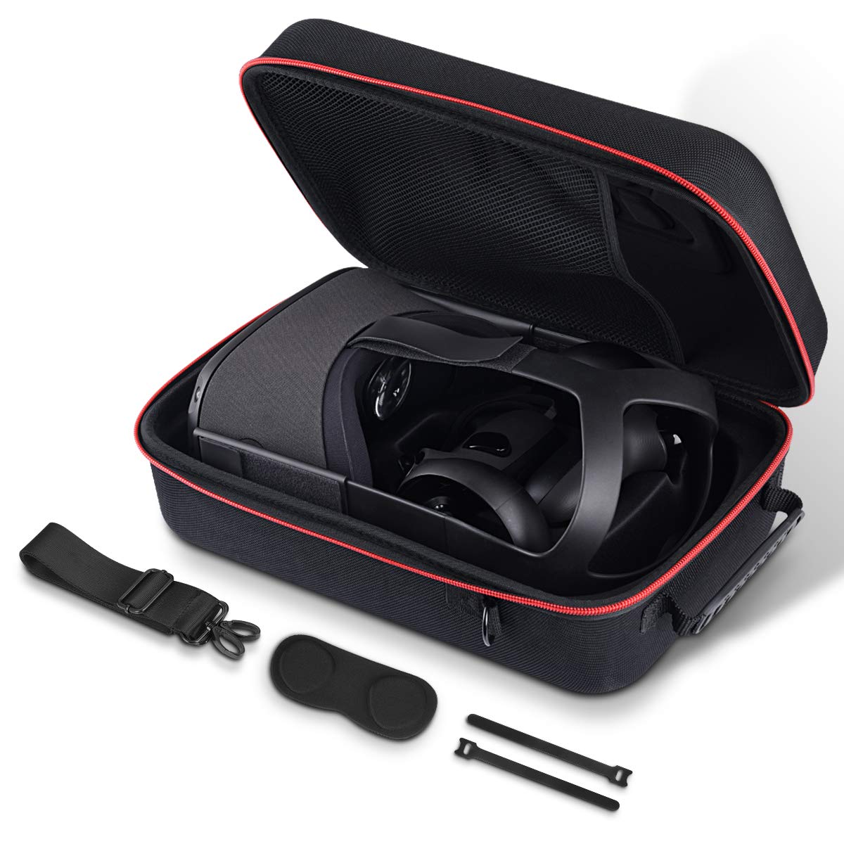 RayLove Carrying Case for Oculus Quest 2 VR Gaming Headset, Shoulder Strap Waterproof and Crash-Proof Travel Protective Storage Bag (Black)