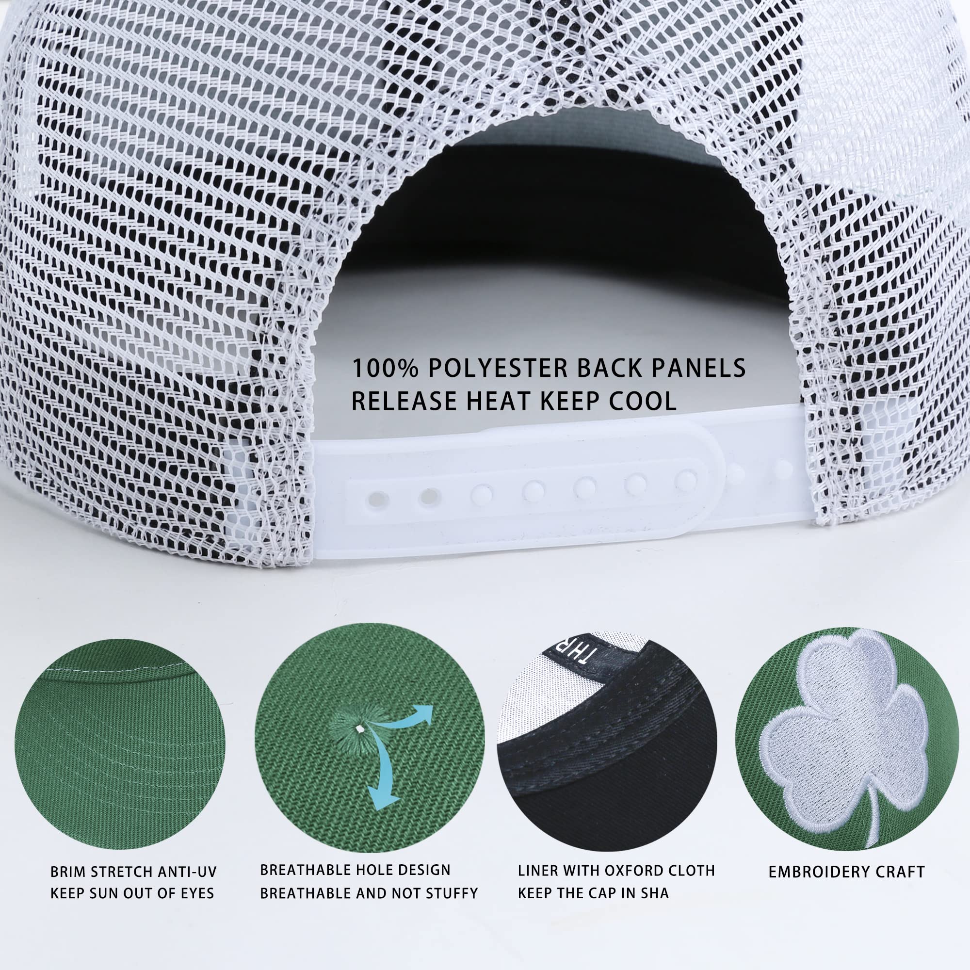 St. Patrick's Day Clover Baseball Cap Men Women Unisex Adjustable Embroidered Dad Hats Green