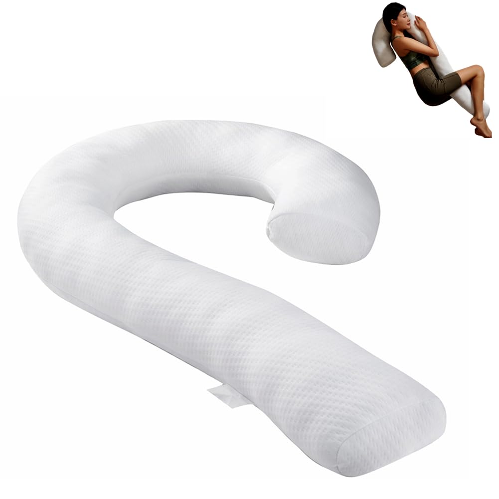 Promithi Swan Body Pillow for Side Sleeper,Multi-Functional U-Shaped Support Side Sleeping Pillow for Adults, Maternity,Full Body Pillow,Pregnancy Body Hug Pillow