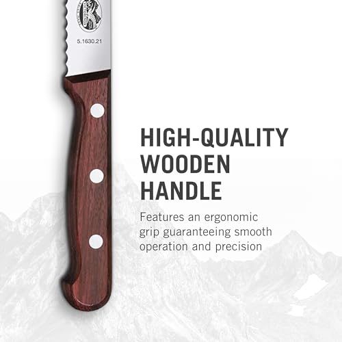 Victorinox Bread Knife - Serrated Bread Knife for Kitchen Accessories - Cut Bread, Pastries & More - Wooden Handles, 8.25"