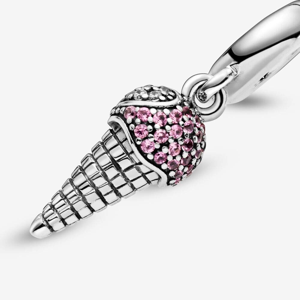 PANDORA Pave Ice Cream Cone, Pink Sapphire
