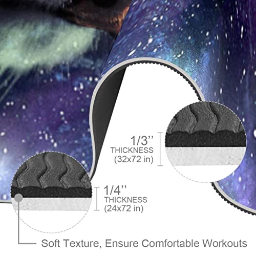 Yoga Mat, Yoga Mats for Home Workout, Workout Mat, Exercise Mats, Pilates Mat, Space Star Planet Cat