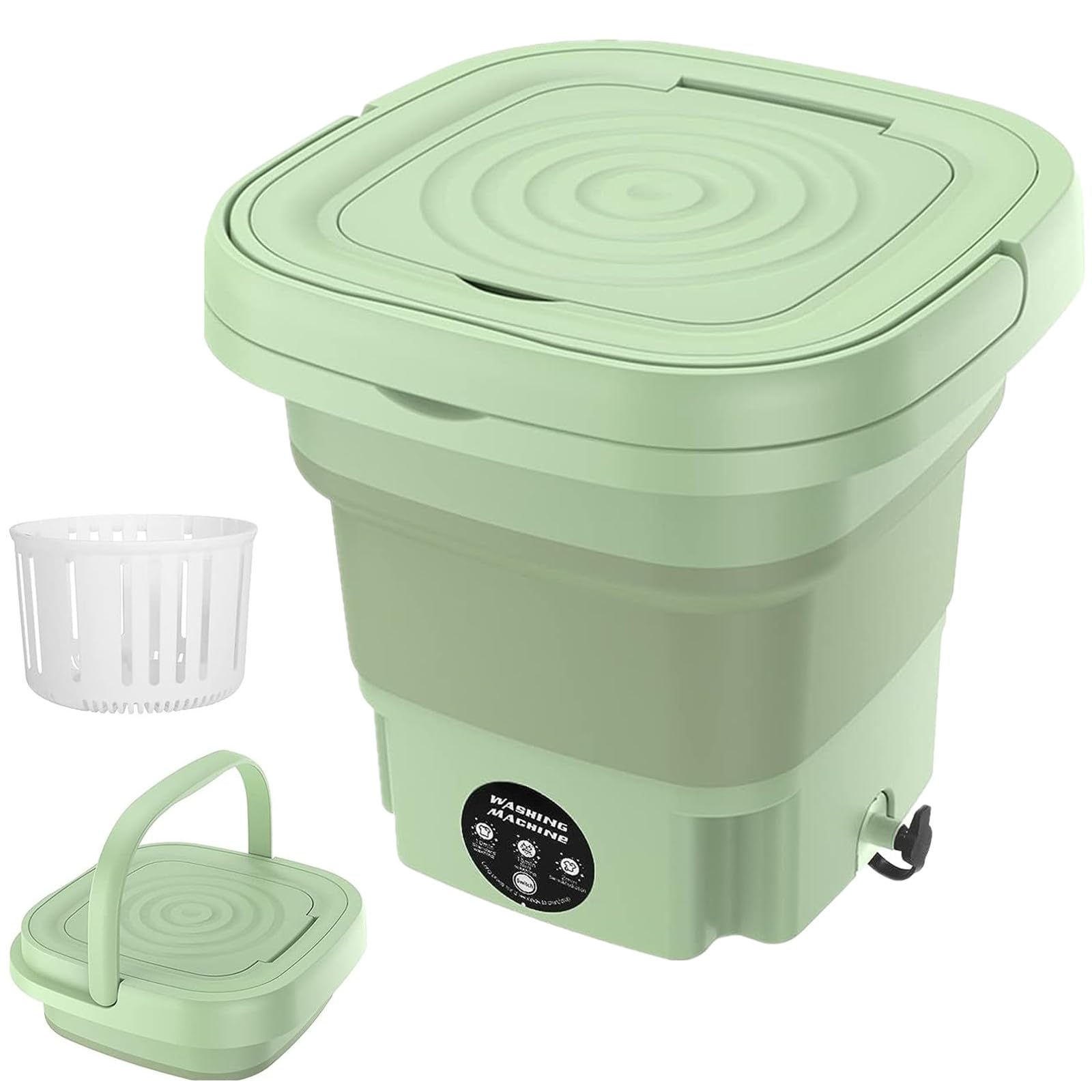 Portable Washing Machine,8L Foldable Mini Washer Dryer Combo with 3 Modes Deep Cleaning for Underwear,Baby Clothes, Small Washing Machine Apartments, Camping, RV, Travel Laundry Purple