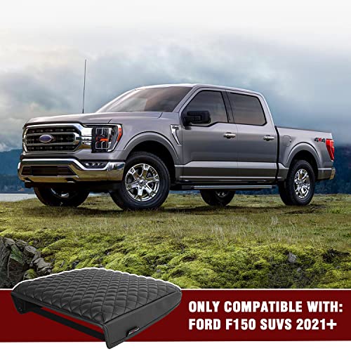 Seven Sparta Center Console Cover Only Compatible with Ford F150 2021+ Comfortable PU Leather Center Console Armrest Cushion Armrest Cover