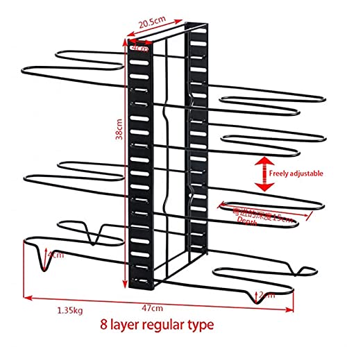 Pan Pot Lid Rack Kitchen Accessories Organizer Shelf Stand 8- Tier Multi- Funtion Cookware Storage Rack (Color : 8-Tier Lengthen) (8)