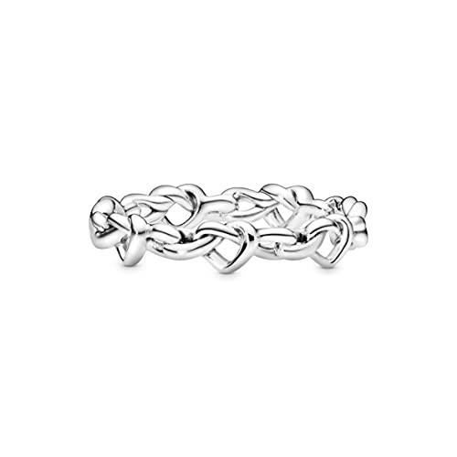 Pandora Knotted Hearts Ring - Symbol of Unbreakable Love - Promise Ring for Women - Layering or Stackable Ring - Gift for Her - Sterling Silver - Size 7.5