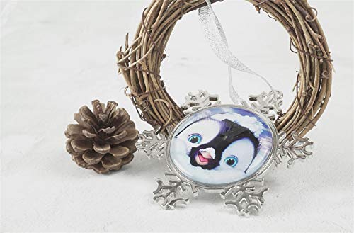 OneBee Snowflakes Custom Personalized Ornaments Christmas Ornaments Snow Flower Home Decoration (Lovely Penguin)