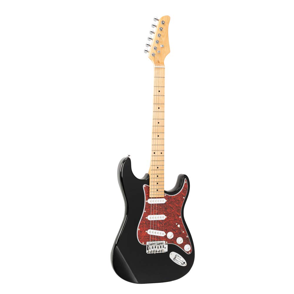 YUFUDE Electric Guitar for Beginner Starter,Beginner Kit with Bag, Strap, Cable,Plectrum,Tremolo Arm (Black)
