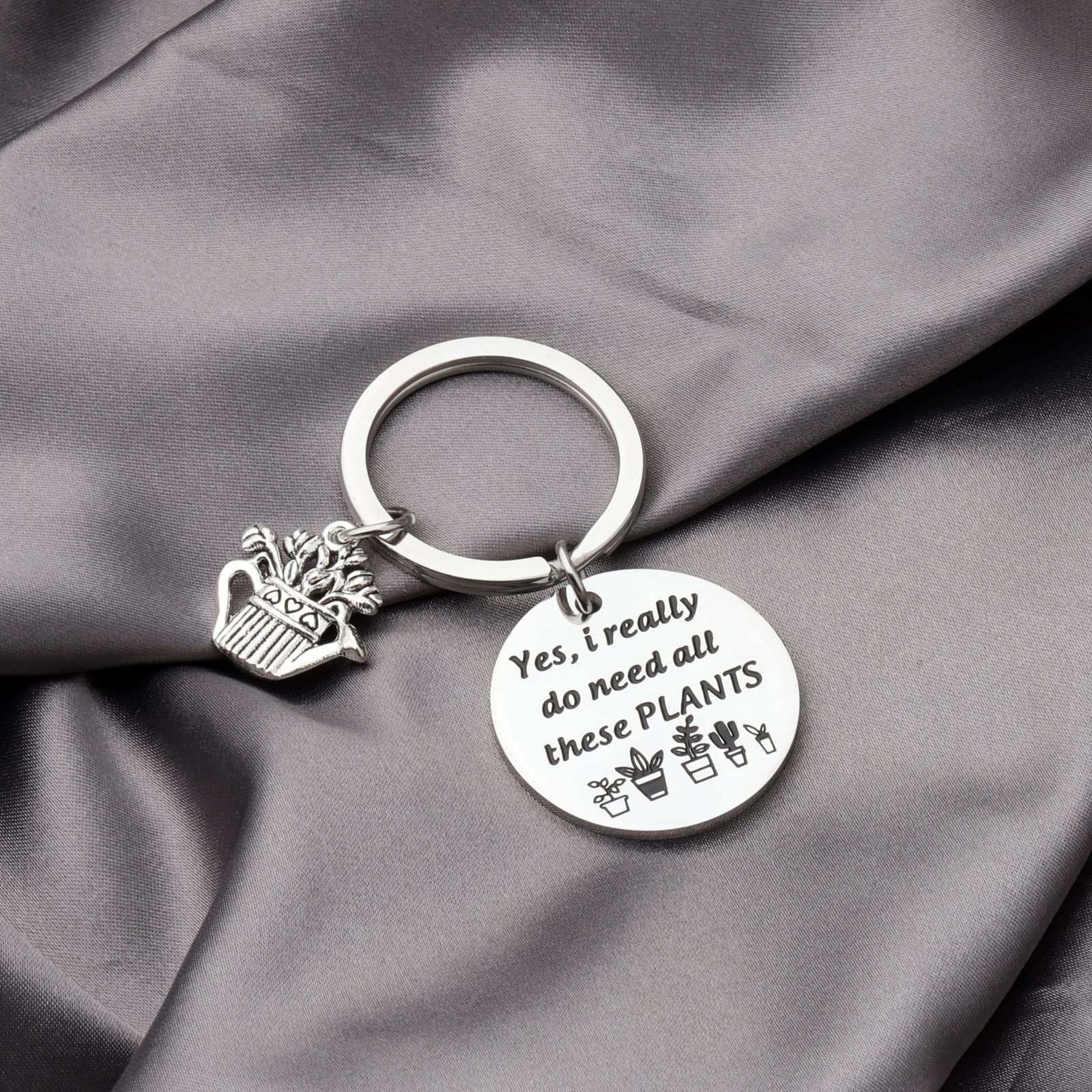 TIIMG Houseplant Lover Gift Plant Lady Keychain Gardener Gift Green Garden Lover Gift (i really need PLANTS)