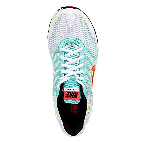 Nike Womens Air Max Torch 4 Running Shoe (8.5, White/Black-Volt-Laser Crimson)