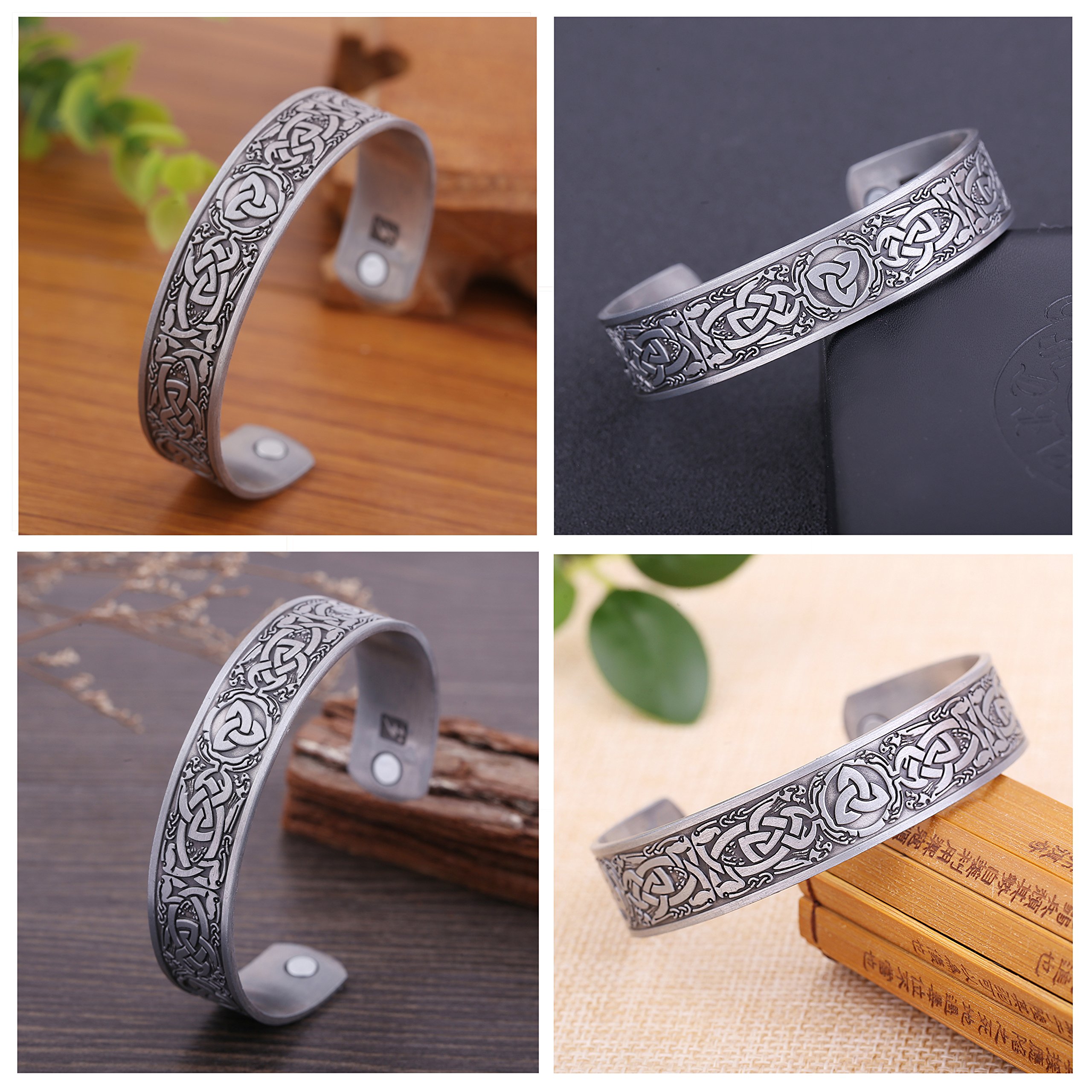 Norse Celtic Knot Bracelet Trinity Knot Bracelet Mens Viking Bracelet Cuff Bangle for Women