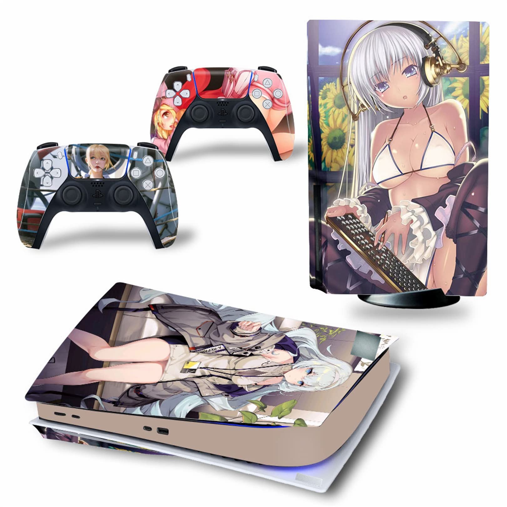 WREXIL LEEWEE for PS5 Skin Disc Edition & Digital Edition Console and Controller Vinyl Cover Skins Wraps Scratch Resistant, Compatible with for PS5 353219 No Foaming (Size : Digital Edition)